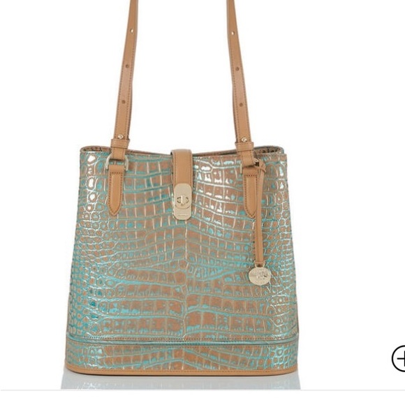 Brahmin | Bags | Brahmin Fiora Bucket Mineral Blue | Poshmark
